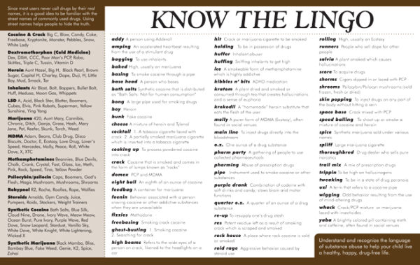 Street Smart Drug Slang Dictionary Pamphlet | Prevention Resources