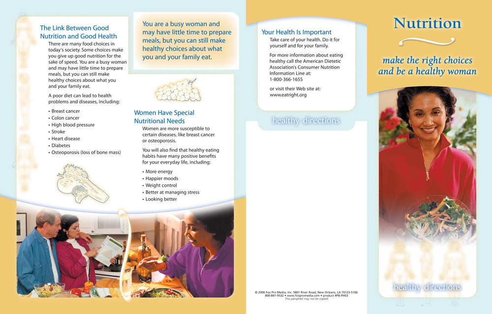 Woman Nutrition Pamphlet | Prevention & Treatment Resources