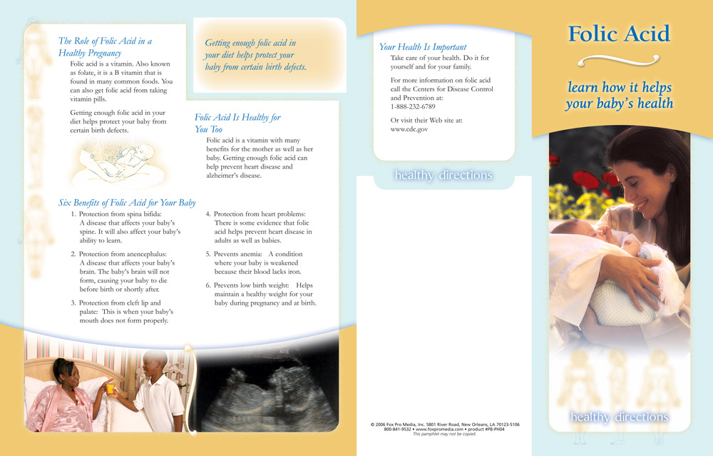 Folic Acid Pamphlet: How it Helps Baby's Health | PTR Press