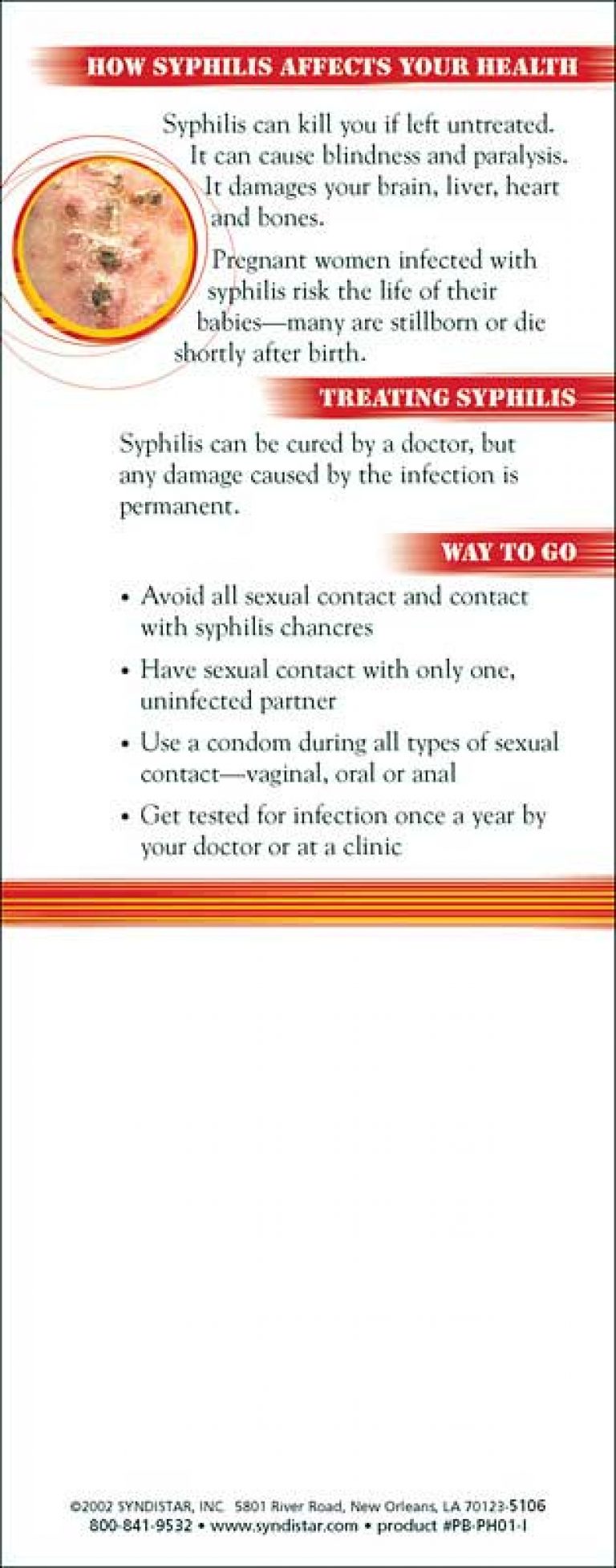 Syphilis Rack Card | Prevention and Treatment Resource Press