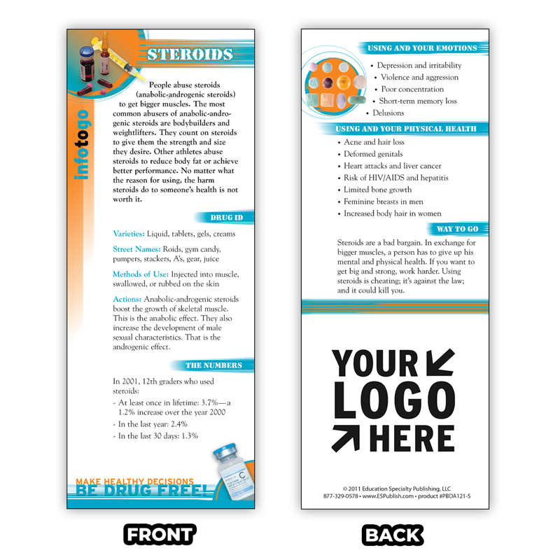 Steroids Rack Card | Drug Abuse Prevention | Prevention Resources