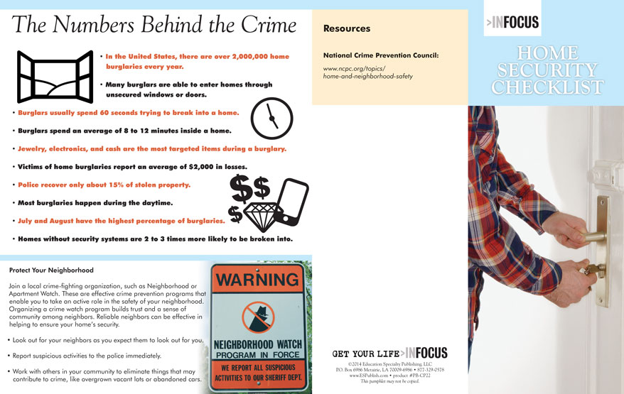 Home Security Checklist Pamphlet | Prevention & Treatment Resources