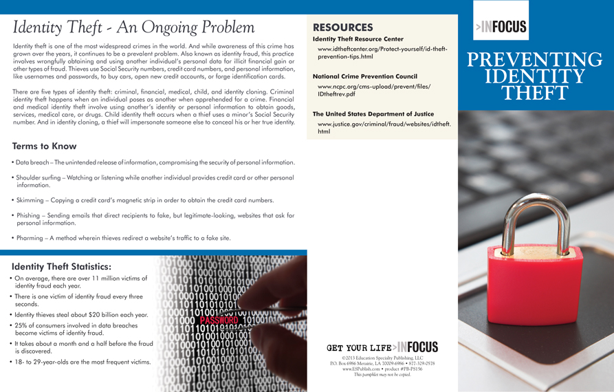 Preventing Identity Theft Pamphlet | Prevention & Treatment Resources