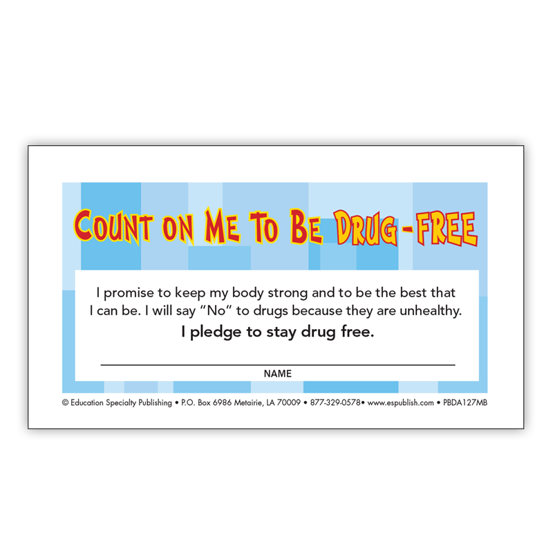 "Count On Me To Be Drug-Free" Pledge Card | PTR Press