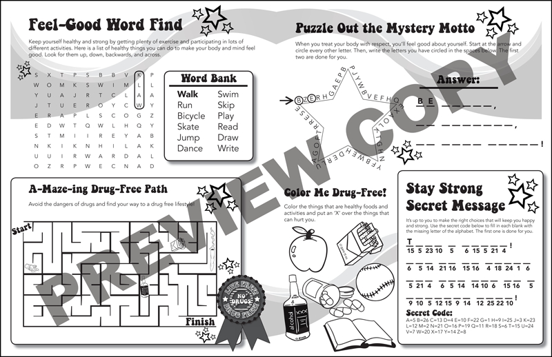 Drug Free Activity Sheet | Live Free! Drug Free! Red Ribbons | PTR Press