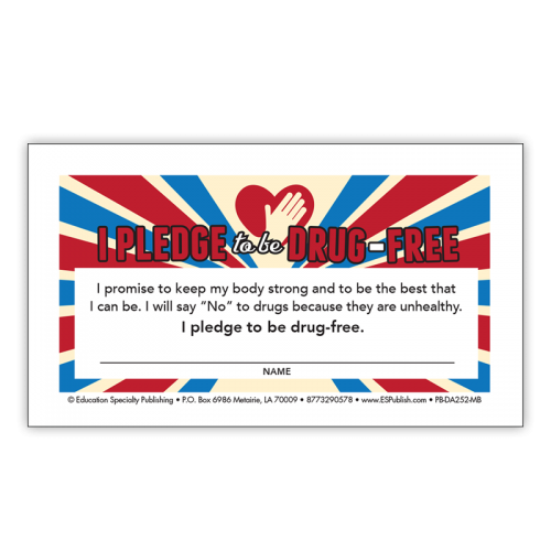 “I Pledge to be Drug-Free” Pledge Card | Red Ribbon | PTR Press