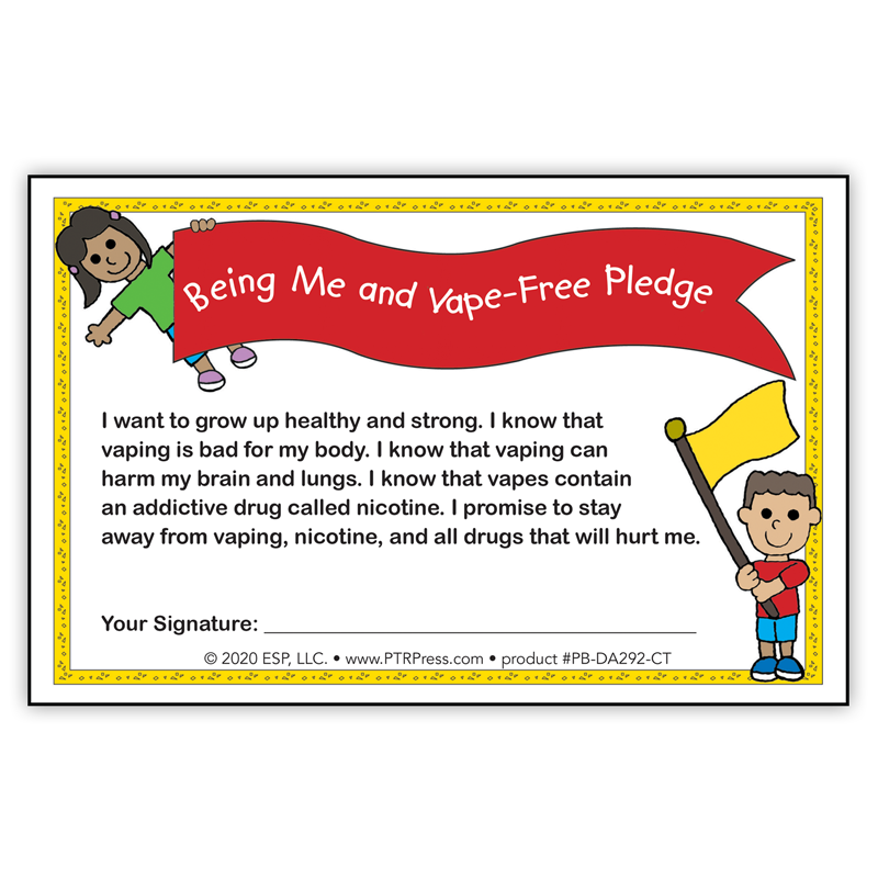 "Being Me and Vape-Free!" Certificate | PTR Press