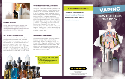 Vaping: How it Affects the Body Pamphlet | PTR Press